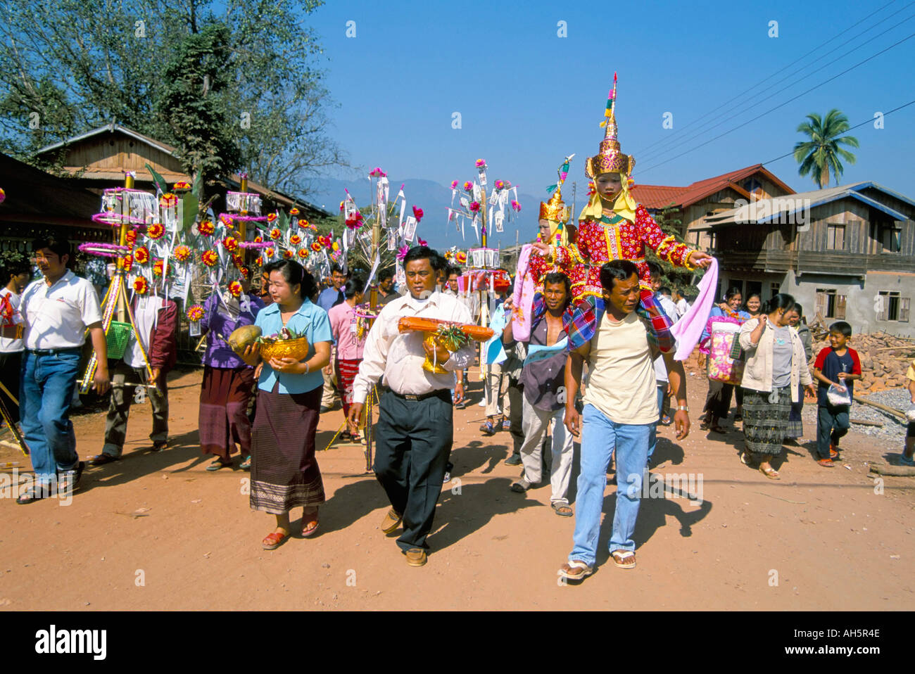 Novice monk ceremony Maung Sing Laos Indochina Southeast Asia Asia ...