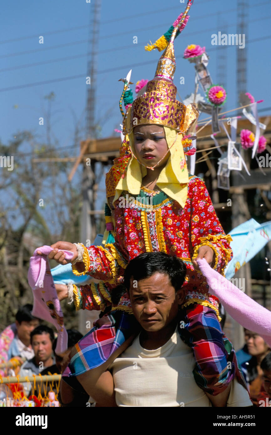 Novice monk ceremony Maung Sing Laos Indochina Southeast Asia Asia ...