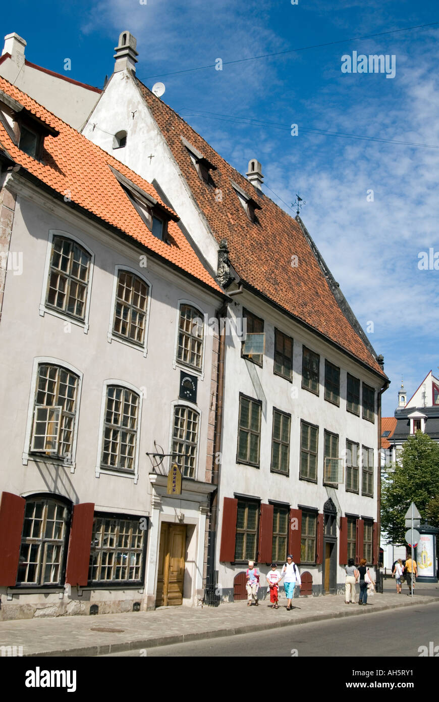old houses on Riga street. Latvia. Europe Stock Photo - Alamy