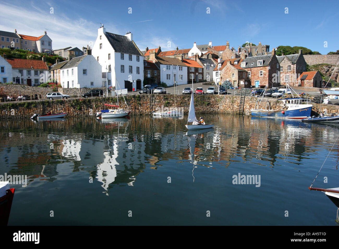 picturesque harbour view of Crail East Neuk Fife East Coast of Scotland ...