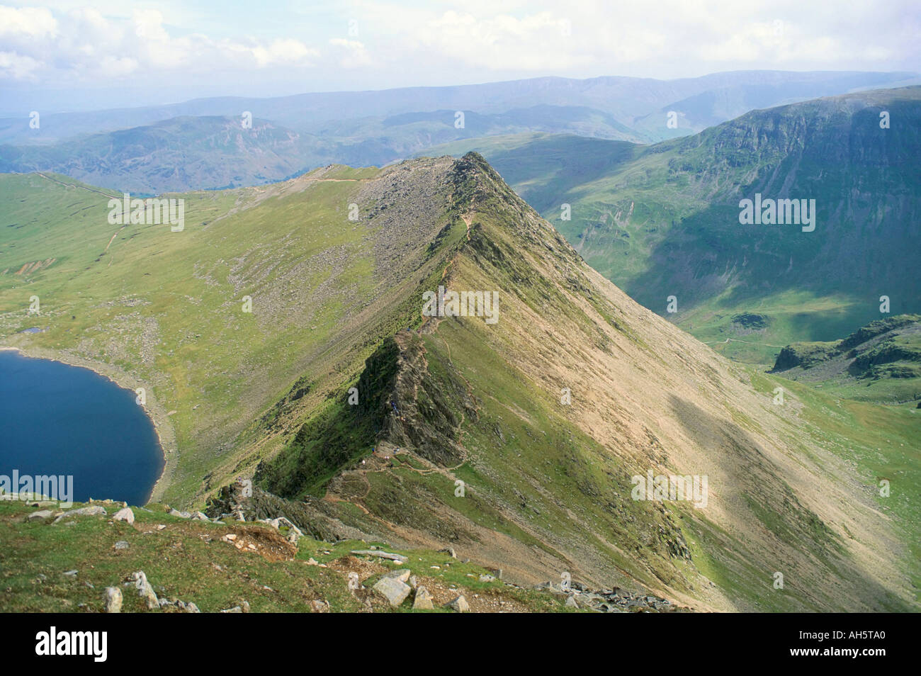 Striding Edge Helvellyn Lake District National Park Cumbria England ...