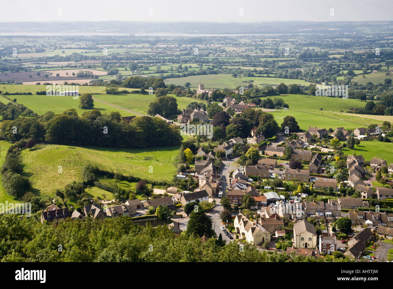 The Cotswold village of North Nibley, Gloucestershire viewed from ...