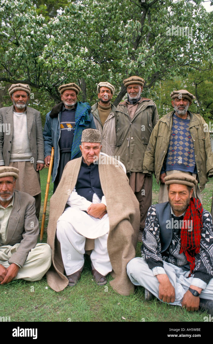 Ruler of Nagar and retainers Mir Nagar Valley Pakistan Asia Stock Photo ...