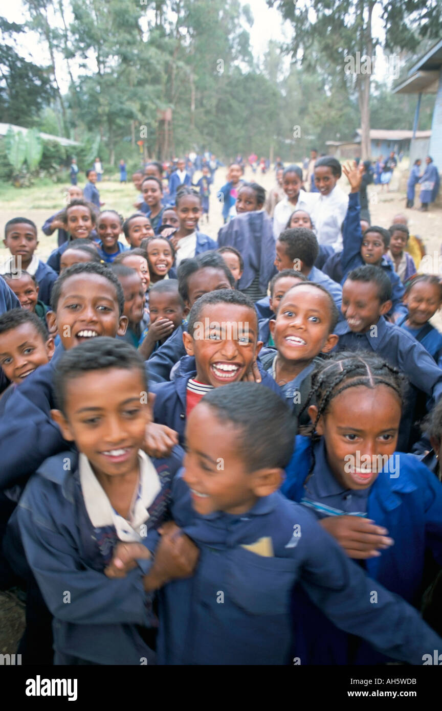 Boisterous school children Addis Ababa Ethiopia Africa Stock Photo - Alamy