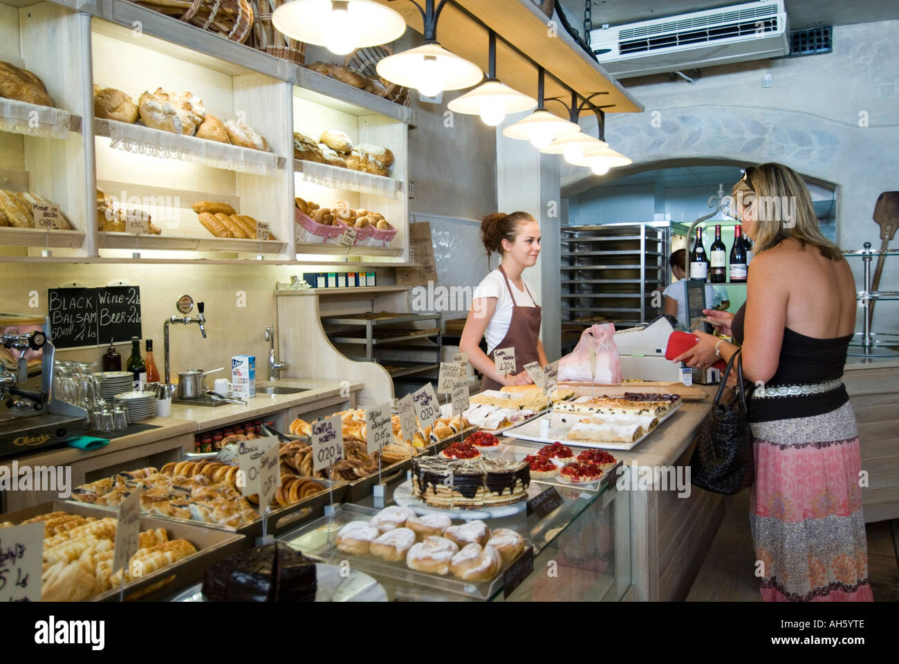 Local bakery shop in Riga, Latvia Stock Photo - Alamy