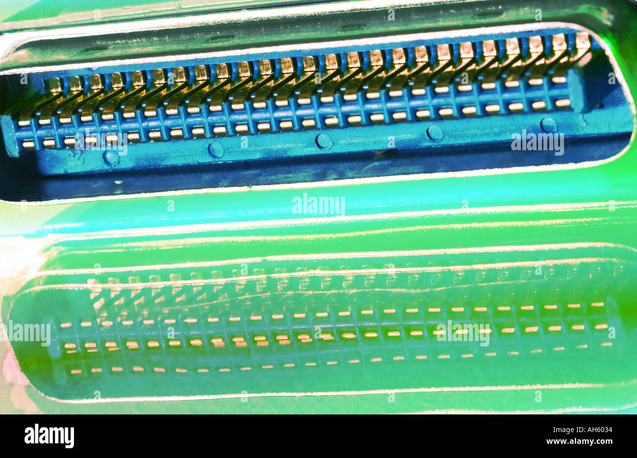 Computer SCUSI socket with reflection Stock Photo - Alamy