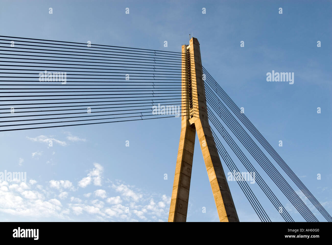 Struts of a suspension bridge Stock Photo - Alamy