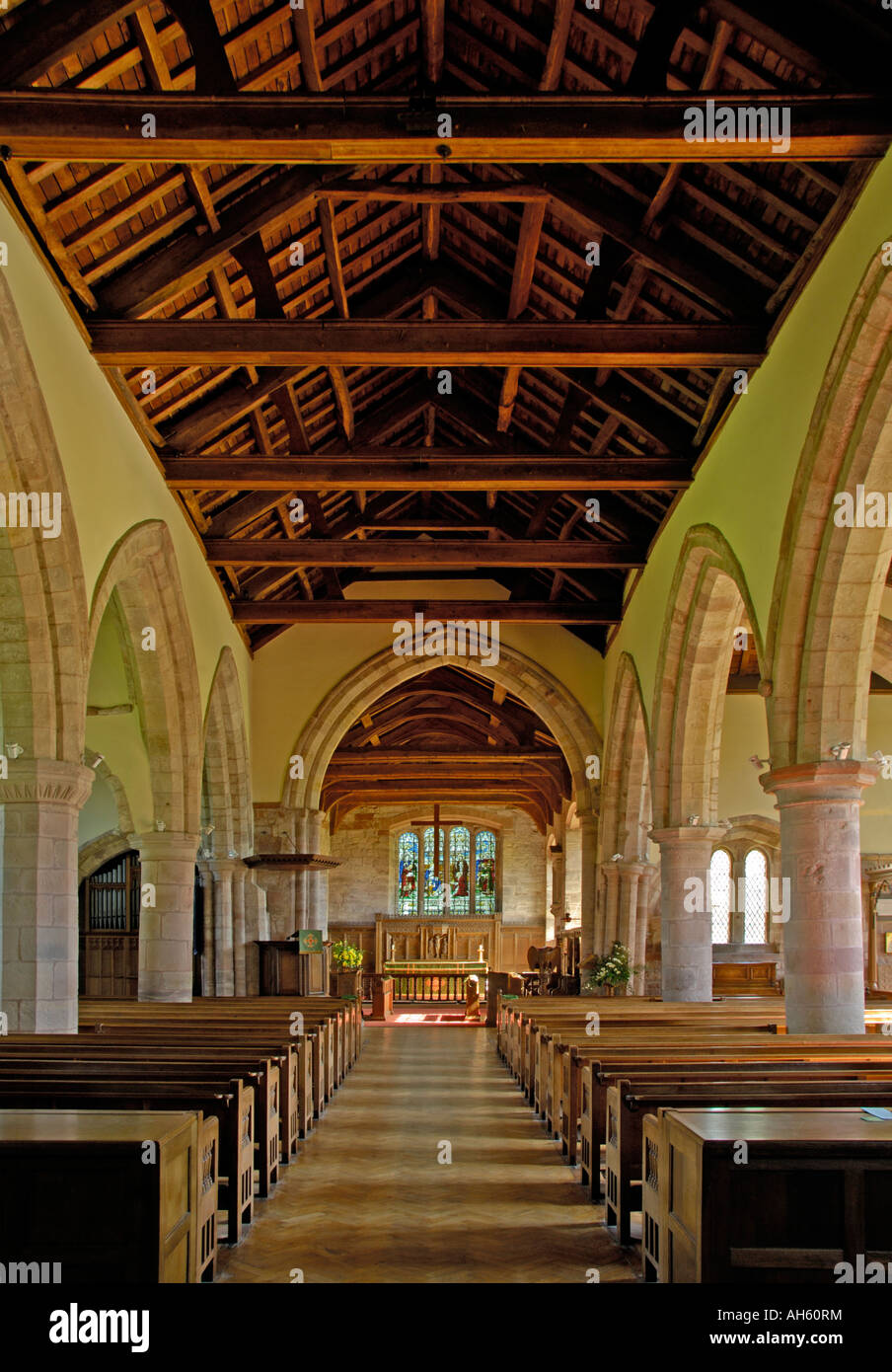 Interior , Church of Saint Lawrence , Morland , Cumbria , England , U ...