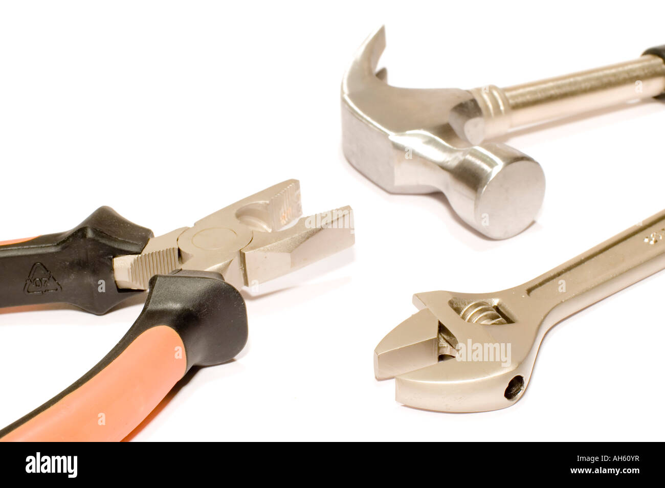 series object on white isolated tools Close up tool kit Stock Photo - Alamy