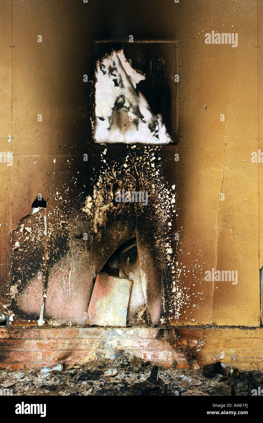 FIRE DAMAGE IN FACTORY WHICH RESEMBLES A PAINTING ON CANVAS Stock Photo ...