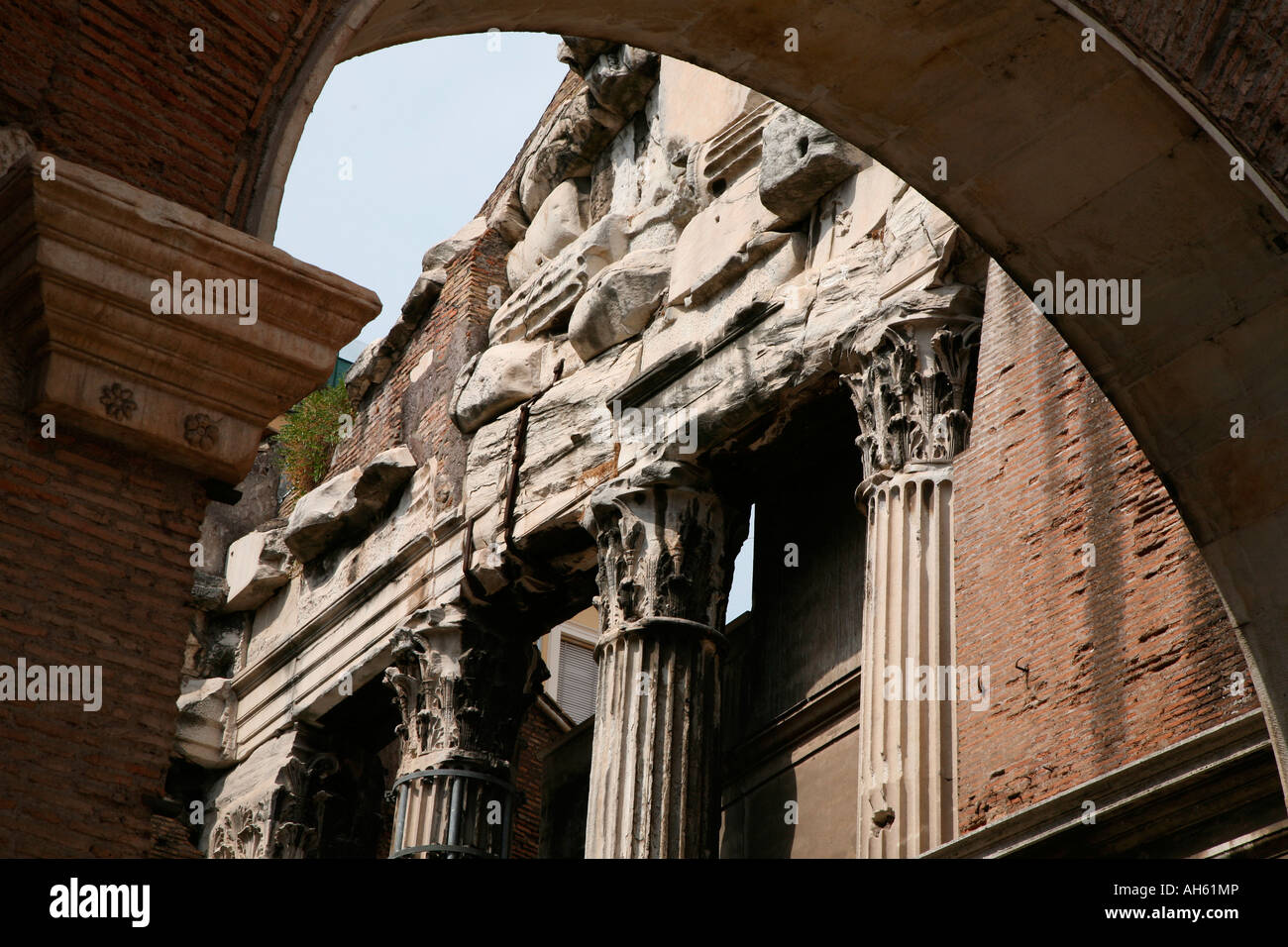 Ancient ruins of the Portico di Ottavia Rome Stock Photo - Alamy