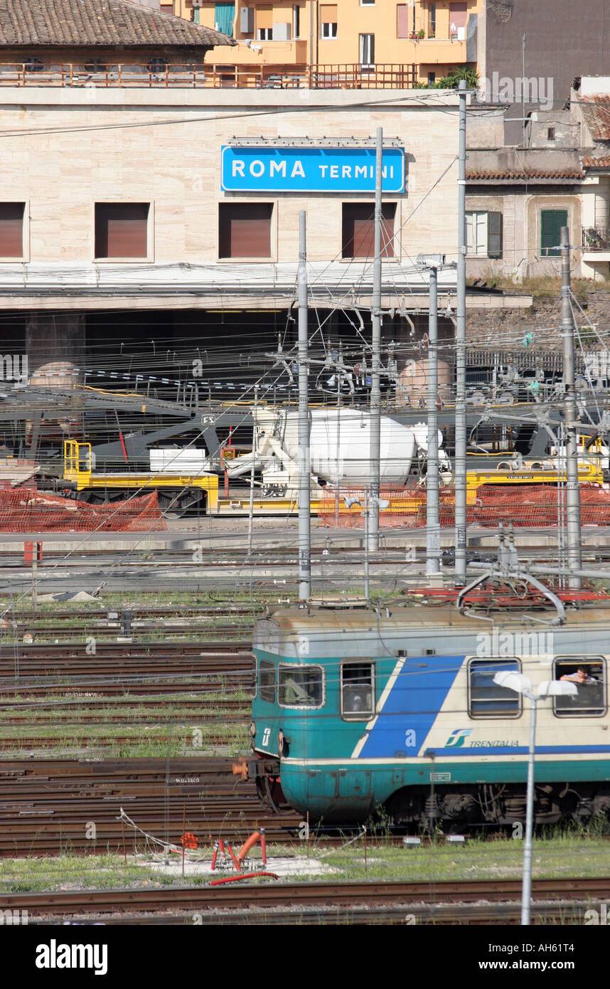 Train arriving at Roma Termini station in the centre of Rome Stock ...