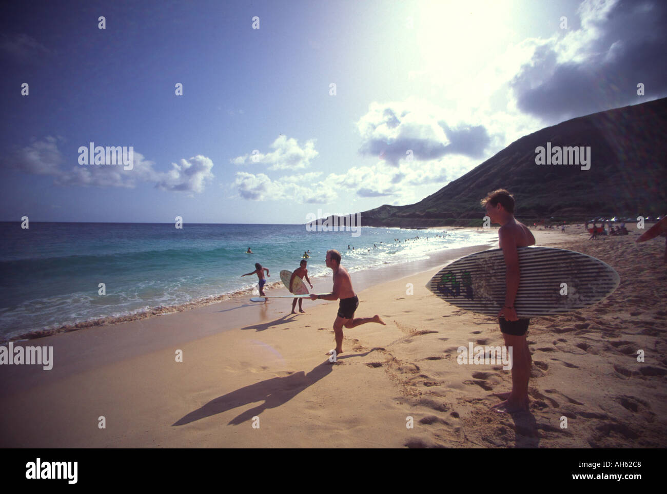 Sandy Beach Oahu Hawaii Stock Photo - Alamy