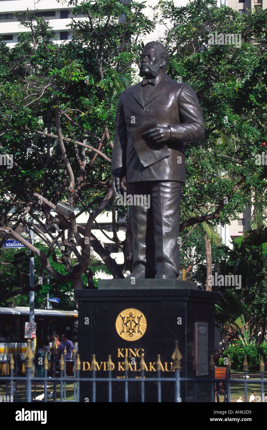 Statue King Kalakaua Waikiki Oahu Hawaii Stock Photo - Alamy