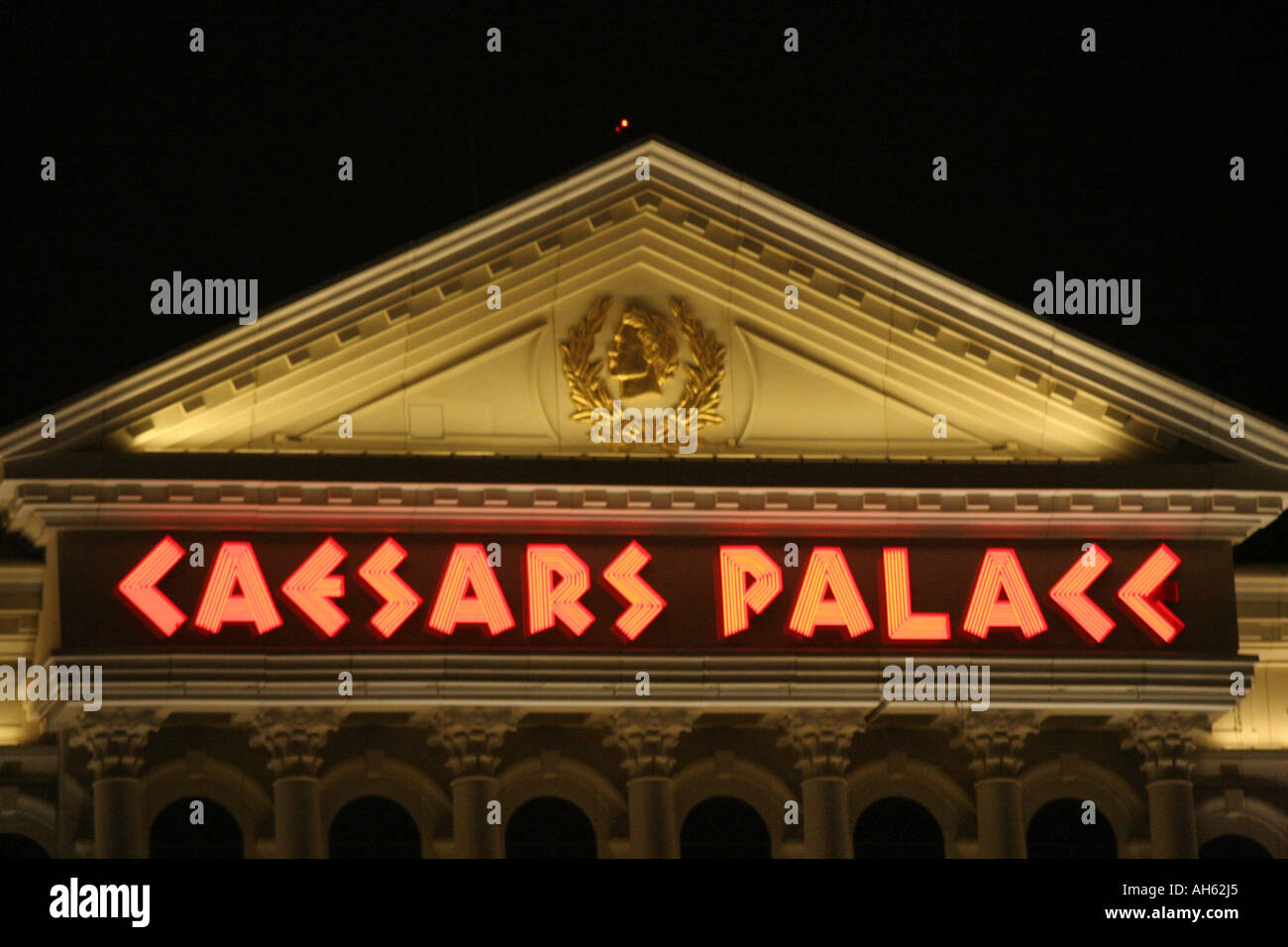 Caesars Palace sign in Las Vegas at Night Time Stock Photo - Alamy