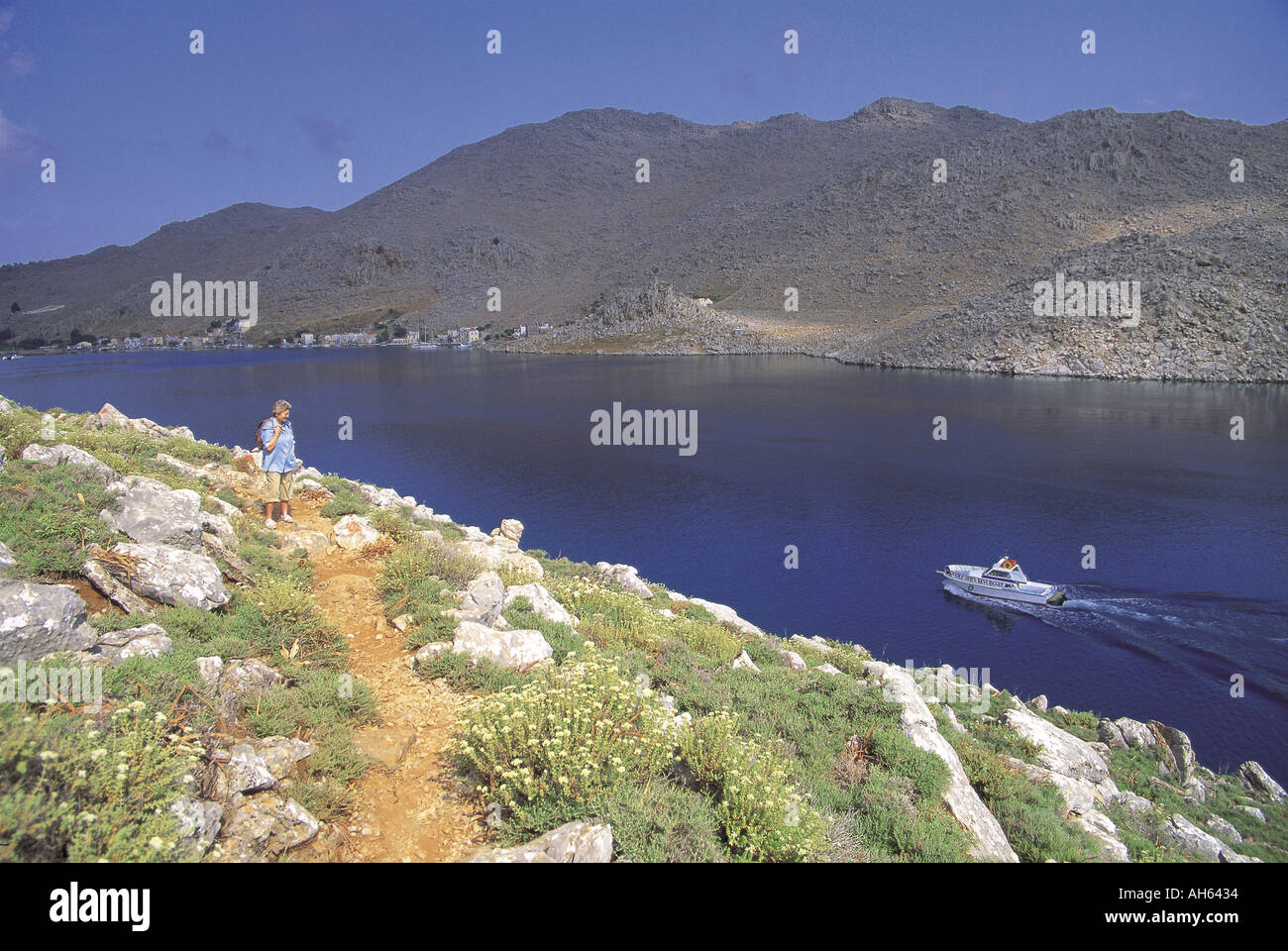 Coastal Walk, Pedi Bay, on the island of Symi Stock Photo - Alamy