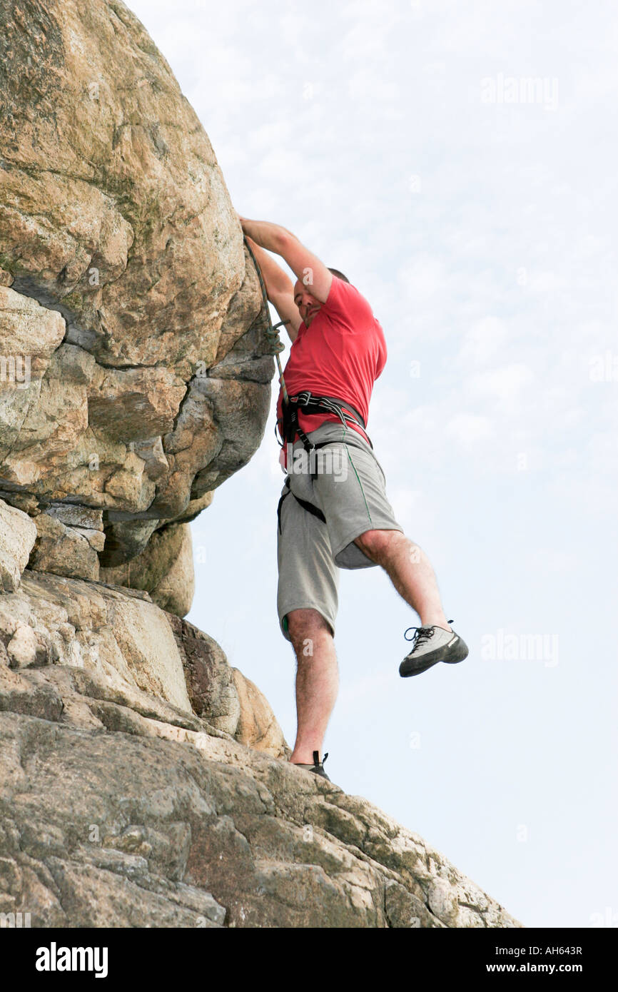 Rock Climbing at Light House Park in Vancouver British Columbia Stock ...