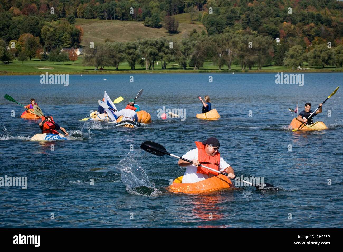 Giant Pumpkin Regatta at Pumpkinfest 2007 Cooperstown New York Stock ...