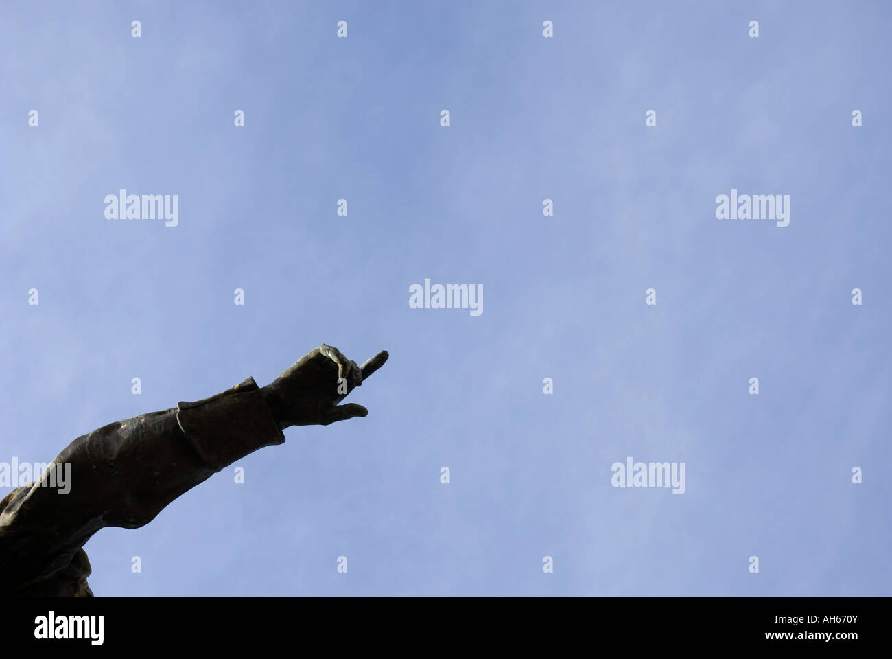 Statue's Hand pointing in one direction Stock Photo - Alamy