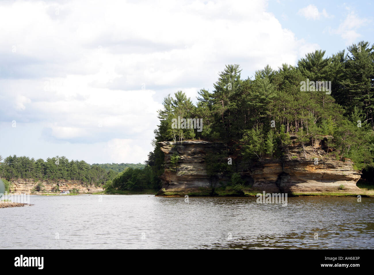 Wisconsin river Blue sky white clouds Stock Photo - Alamy