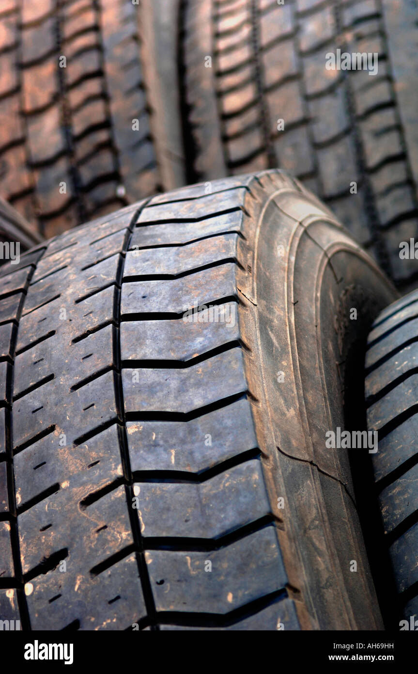 Closeup Of Tyre Treads Stock Photo - Alamy