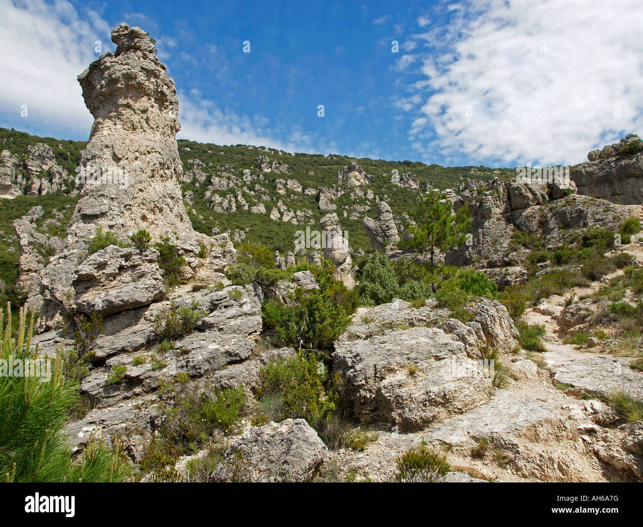 chaotic formation of rocks Cirque de Mourèze Hérault Frankreich Stock ...