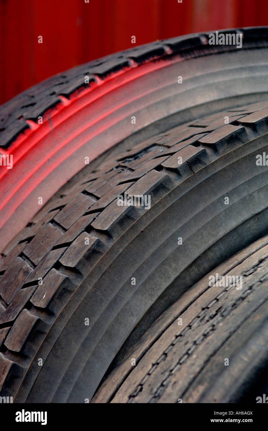 Closeup Of Tyre Treads Stock Photo - Alamy