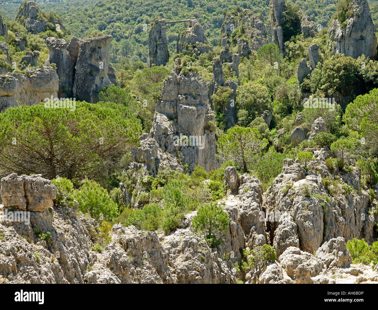 landscape with chaotic formation of rocks Cirque de Mourèze Hérault ...