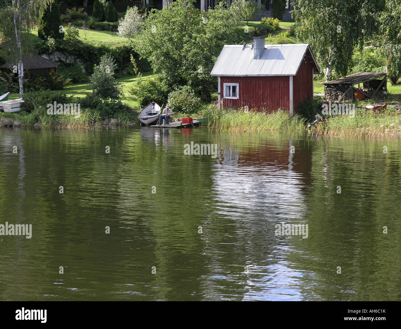 Sauna hut on lake Vesijärvi Finland Scandinavia Stock Photo - Alamy