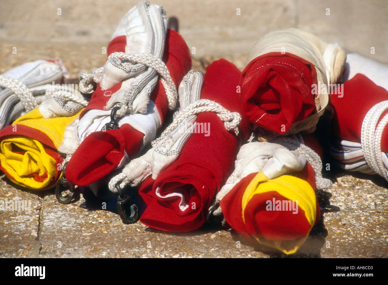 Flags at the Royal Yacht Squadron during Cowes Regatta Week Isle of ...