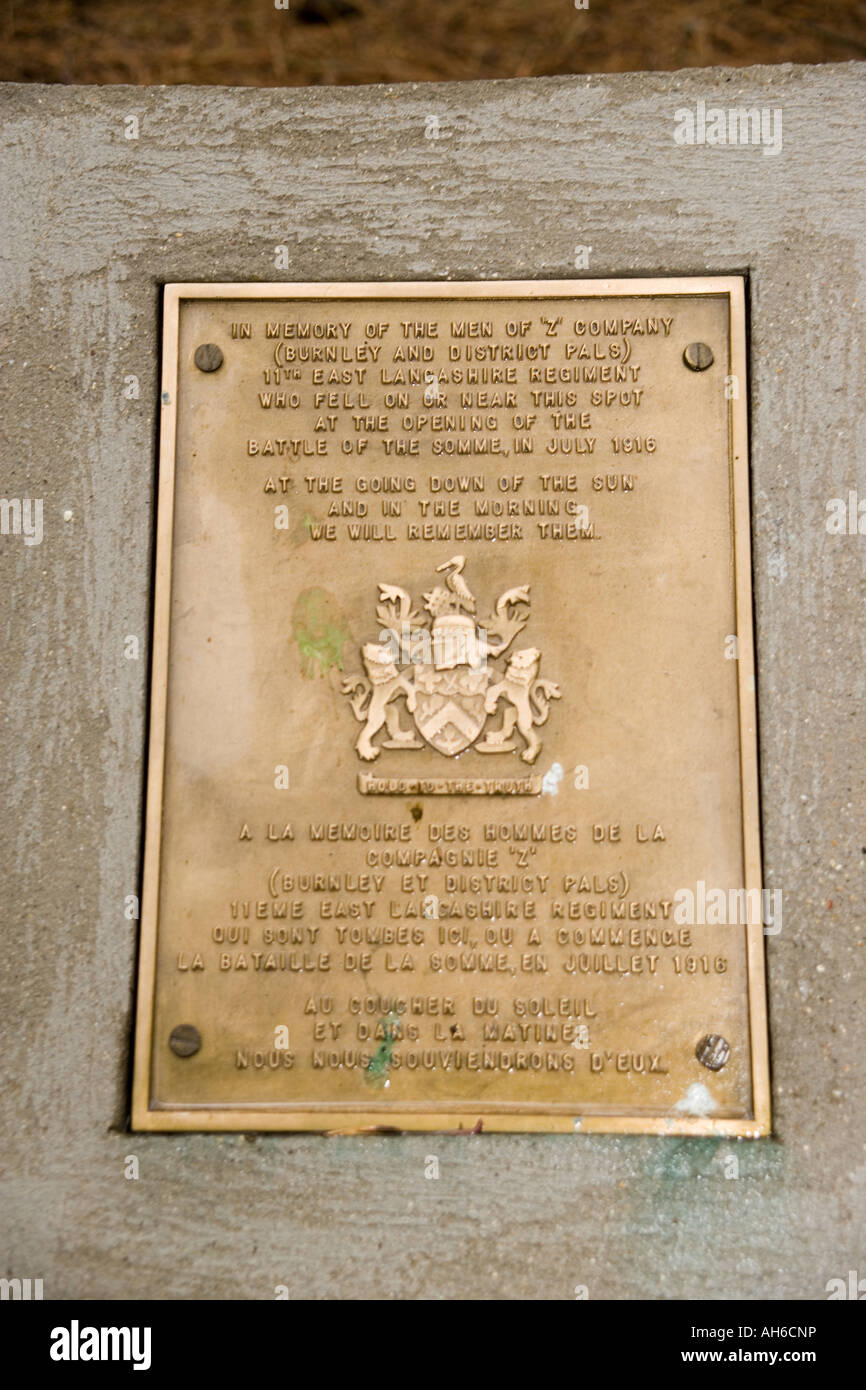 Memorial to the Chorley Pals who died in the 1916 Battle of the Somme ...