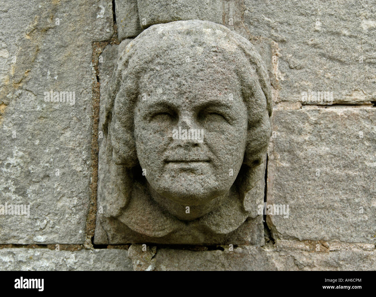 Sculpted head. Church of Saint Peter, Great Asby, Cumbria, England, U.K ...