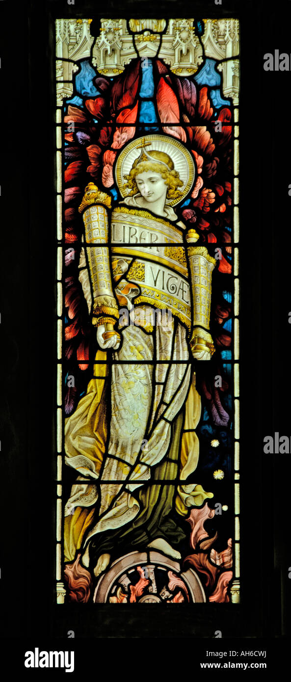 Angel with scroll , "Liber Vitae" . South aisle , East , window ...