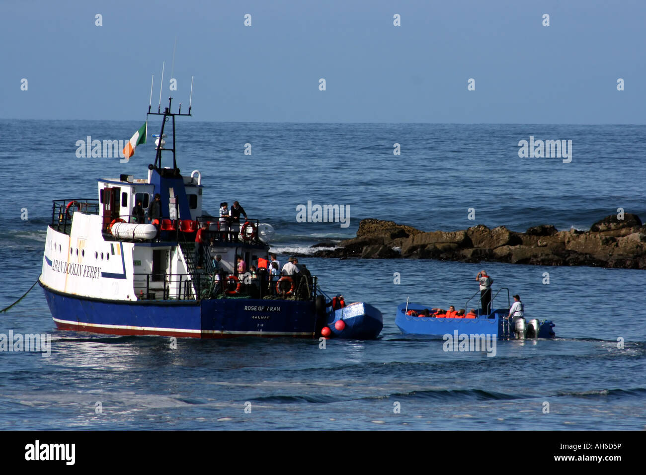 The Ferry to the Aran Islands at Doolin Harbour, County Clare, Republic ...