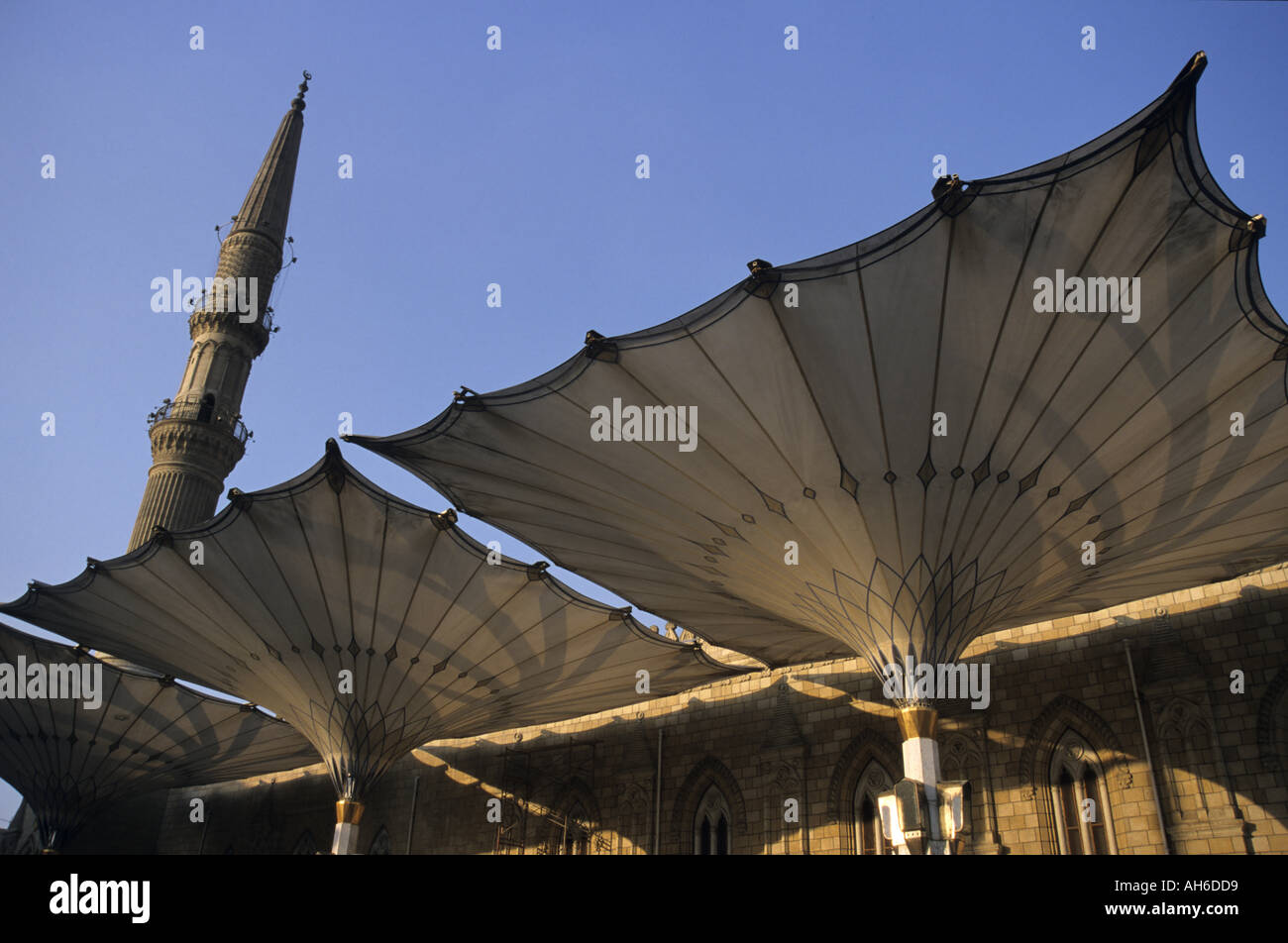 Intricate patterned roof and exterior of the Al-Hussein Mosque, Cairo ...