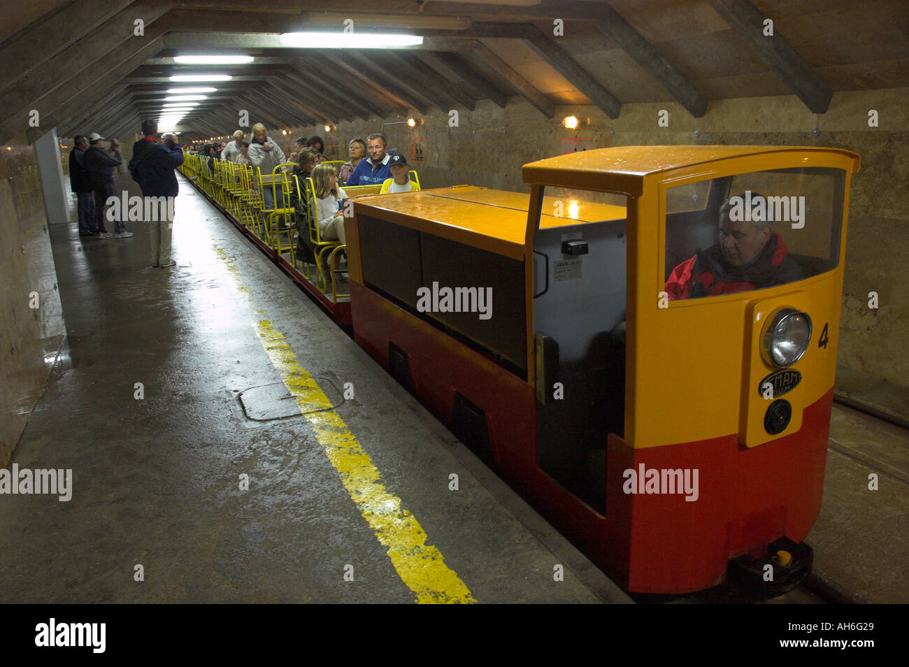 Slovenia Notranjsko region Postojna caves tourist train inside the cave ...