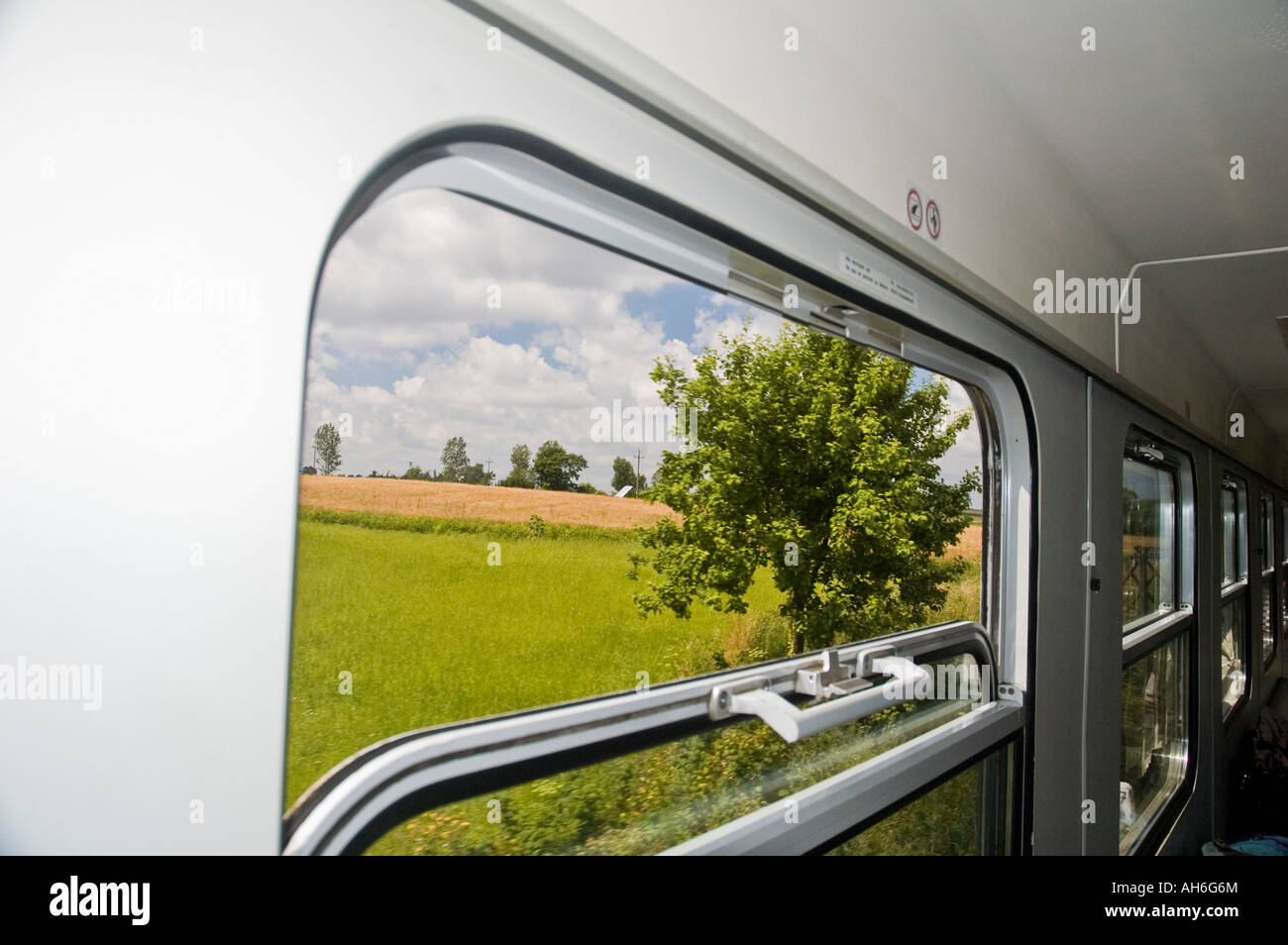 Train Windows in Eastern Poland Warmia Suwalki Mazuria Stock Photo - Alamy