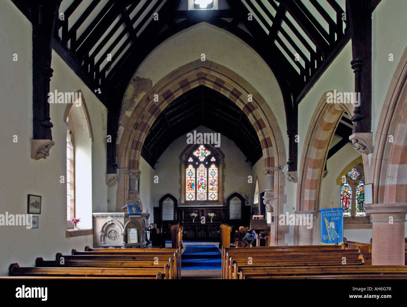Interior, Church of Saint Peter, Great Asby, Cumbria, England, U.K ...