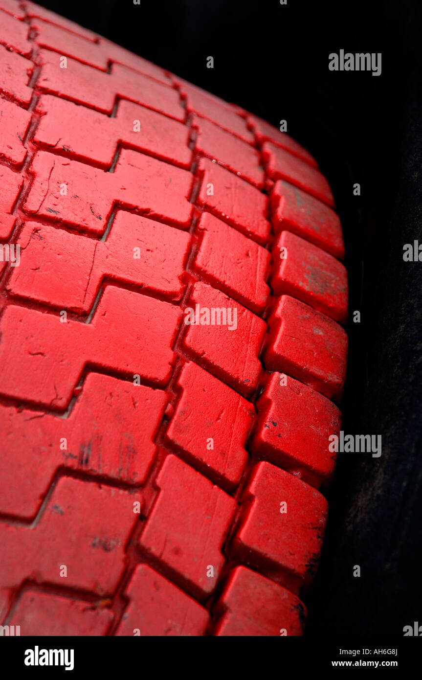 Red Painted Tyre Stock Photo - Alamy