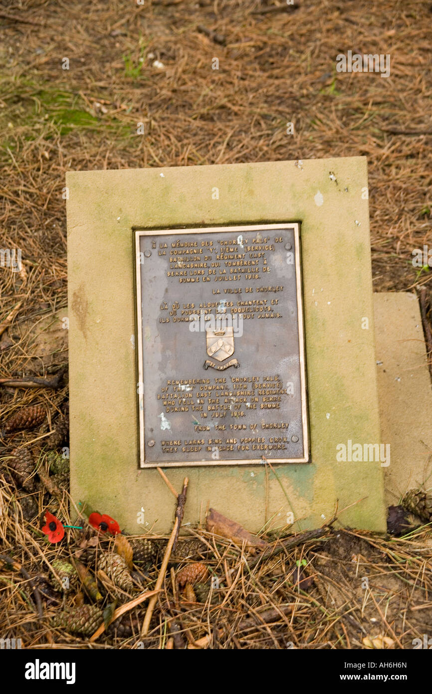 Memorial to the Chorley Pals who died in the 1916 Battle of the Somme ...