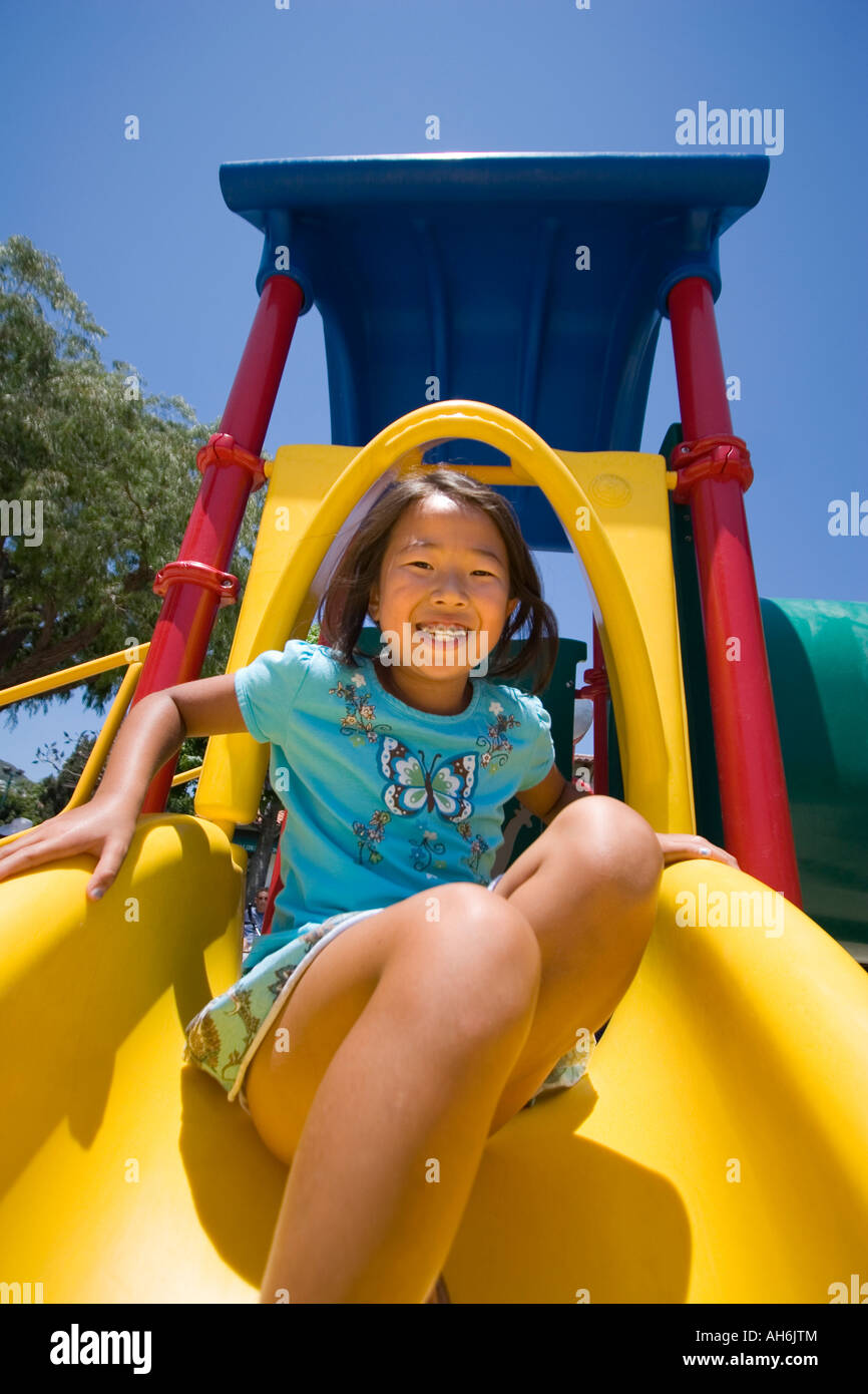 Kid on slide summer hi-res stock photography and images - Alamy