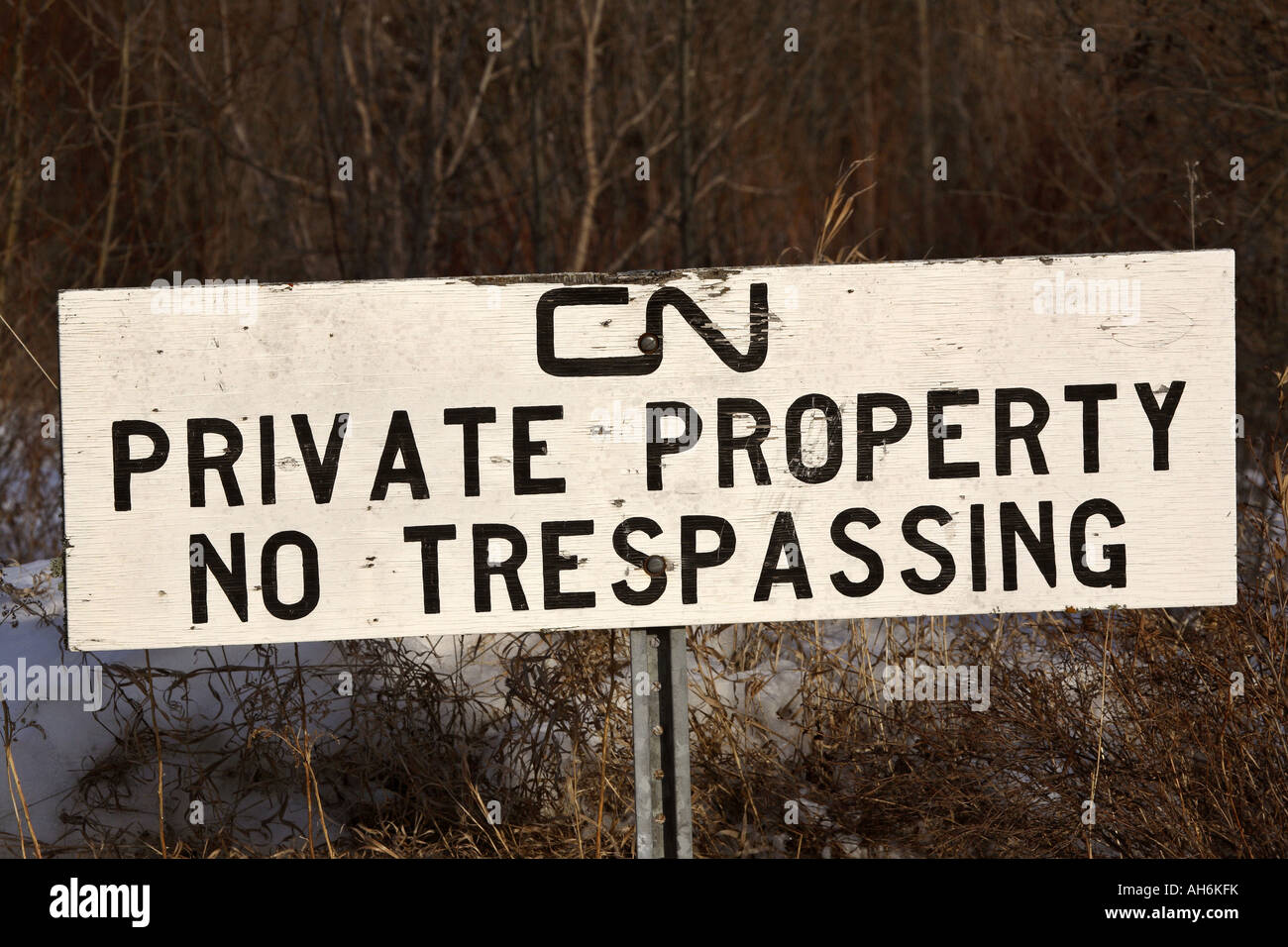 Railroad sign at Armit, Saskatchewan Stock Photo - Alamy