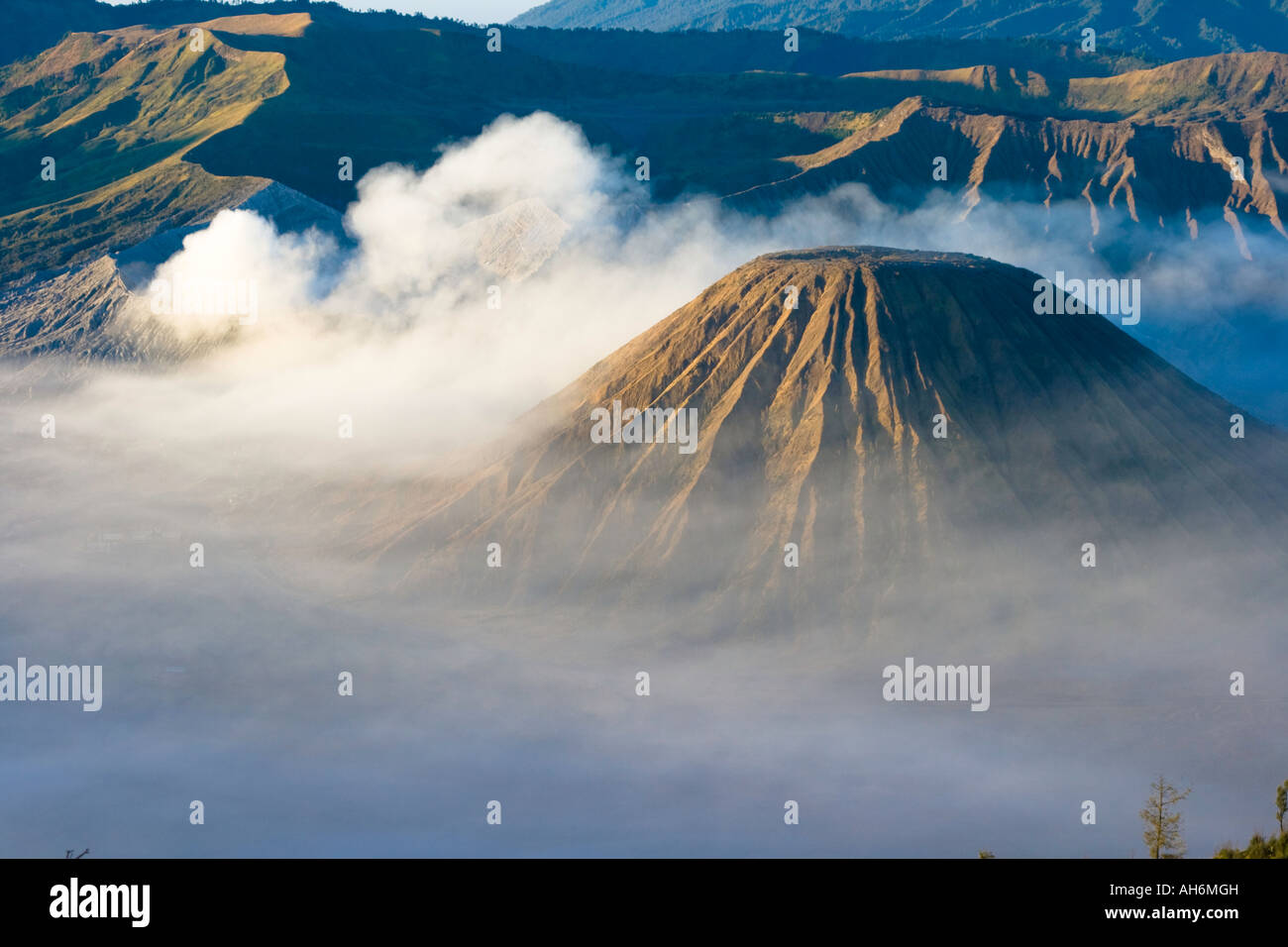Gunung or Mount Batok and Gunung Bromo Java Indonesia Stock Photo - Alamy