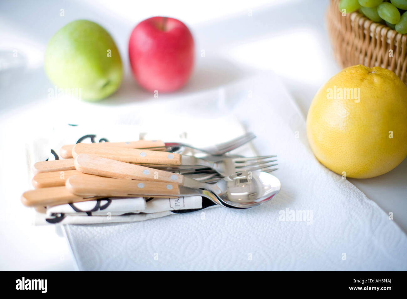 Folk and spoon Stock Photo - Alamy
