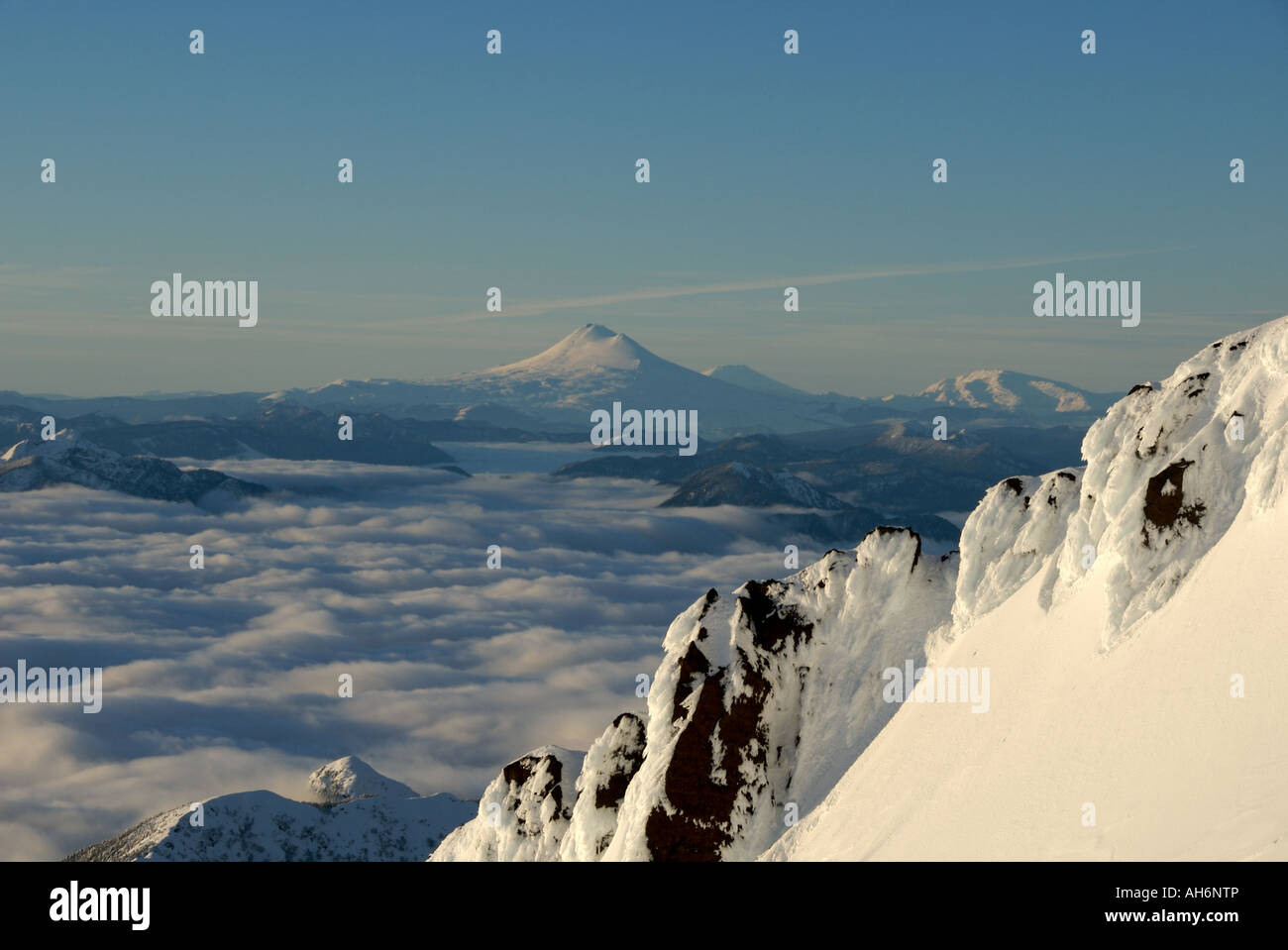Volcan Llaima from the slopes of Volcan Villarrica, Chile Stock Photo ...