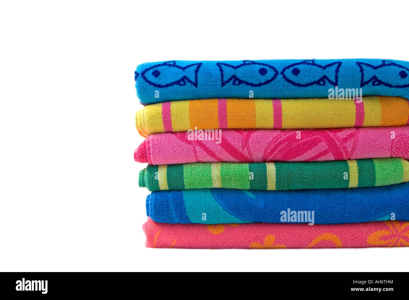 Summer abstract of stacked beach towels Stock Photo - Alamy