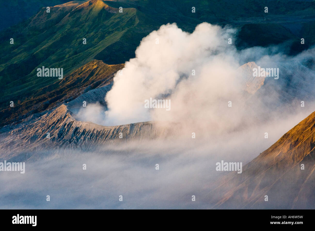 Smouldering Gunung Bromo or Mount Bromo Java Indonesia Stock Photo - Alamy