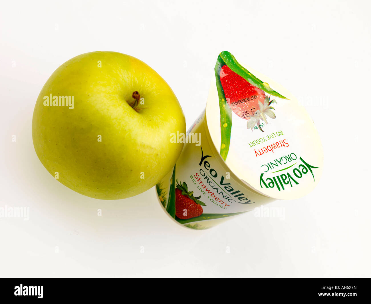 Fruit Yogurt and Apple Stock Photo - Alamy