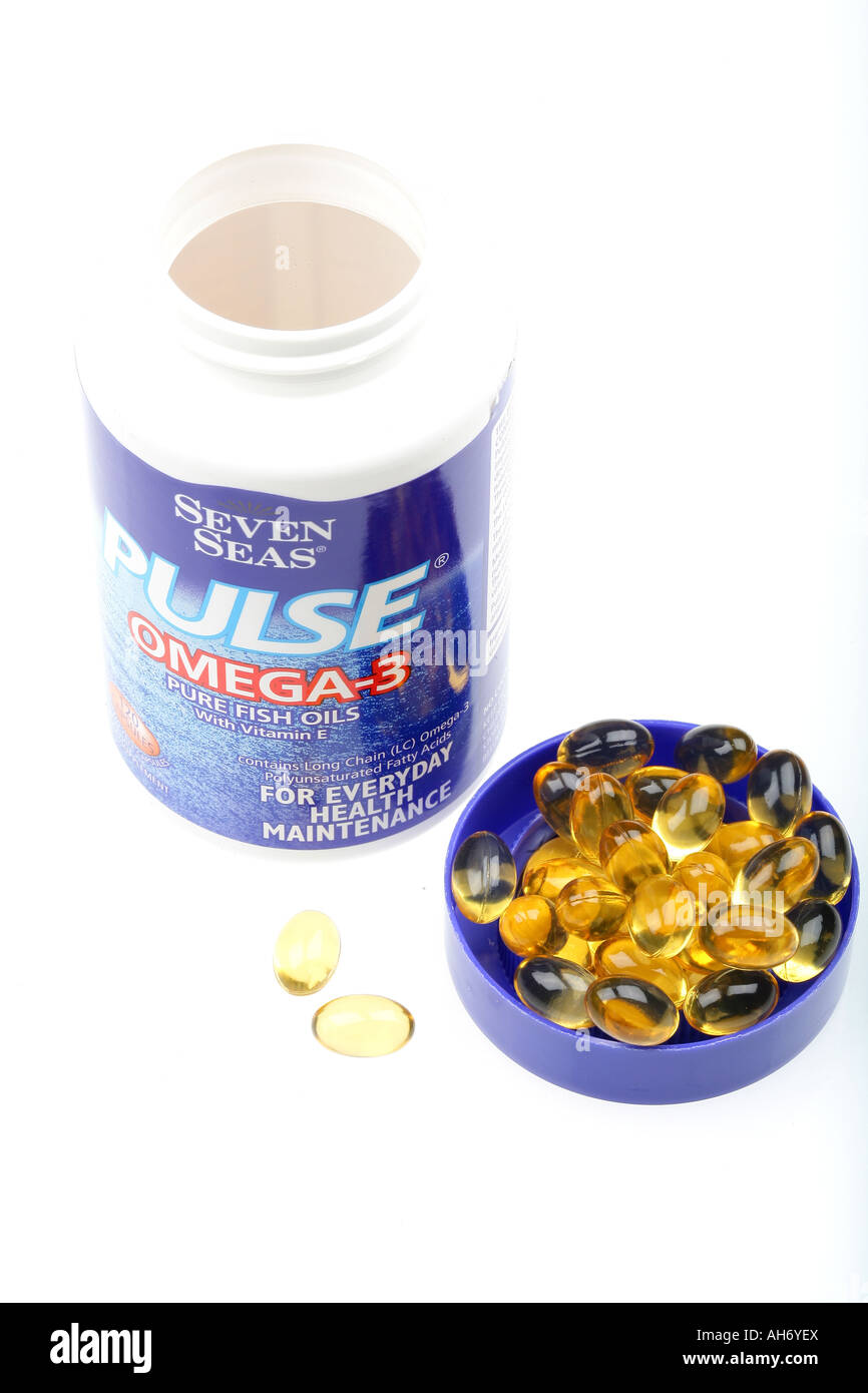 Omega 3 fish oil capsules wellbeing health beauty hi-res stock ...