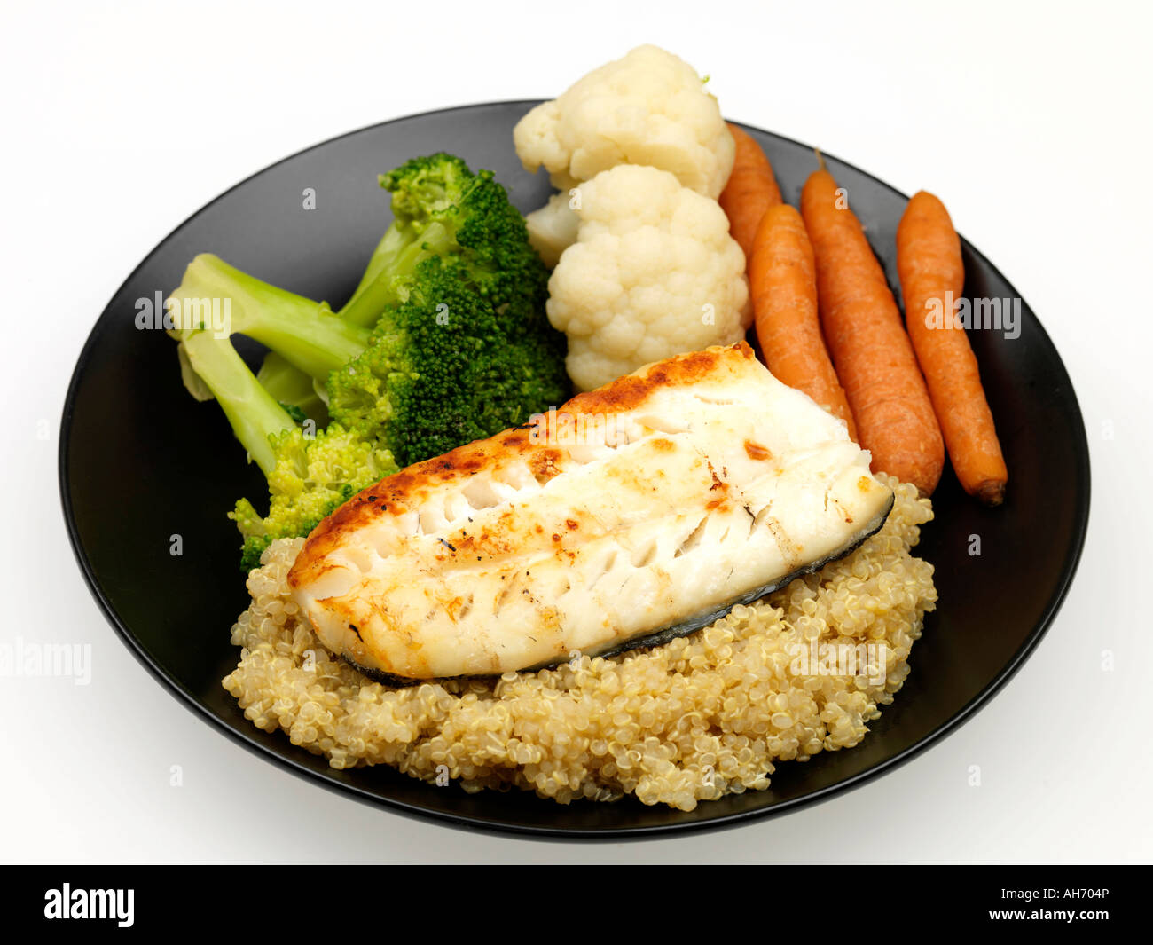 Grilled Cod with Quinoa Stock Photo - Alamy